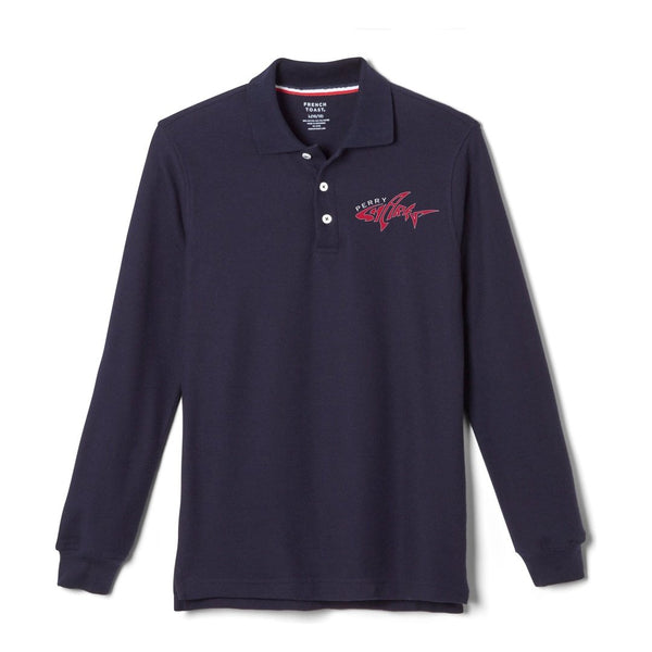 Perry School K-6th - Navy Long Sleeve Polo - Kids - Metro School Uniforms